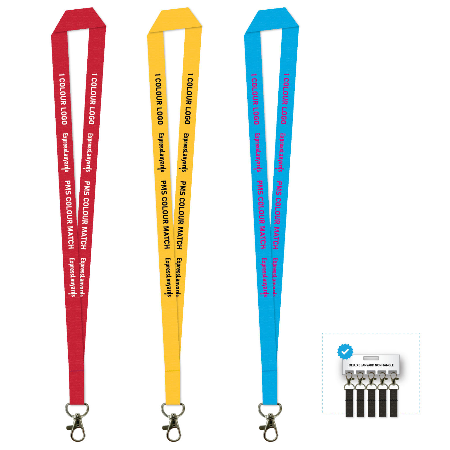 Deluxe Ribbed Lanyard Screen Printed 1 Colour 1 Side Deluxe Swivel ...