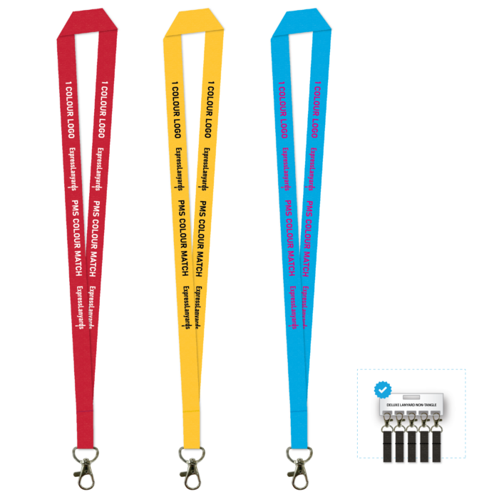 Deluxe Ribbed Lanyard Screen Printed 1 Colour 1 Side Deluxe Swivel ...
