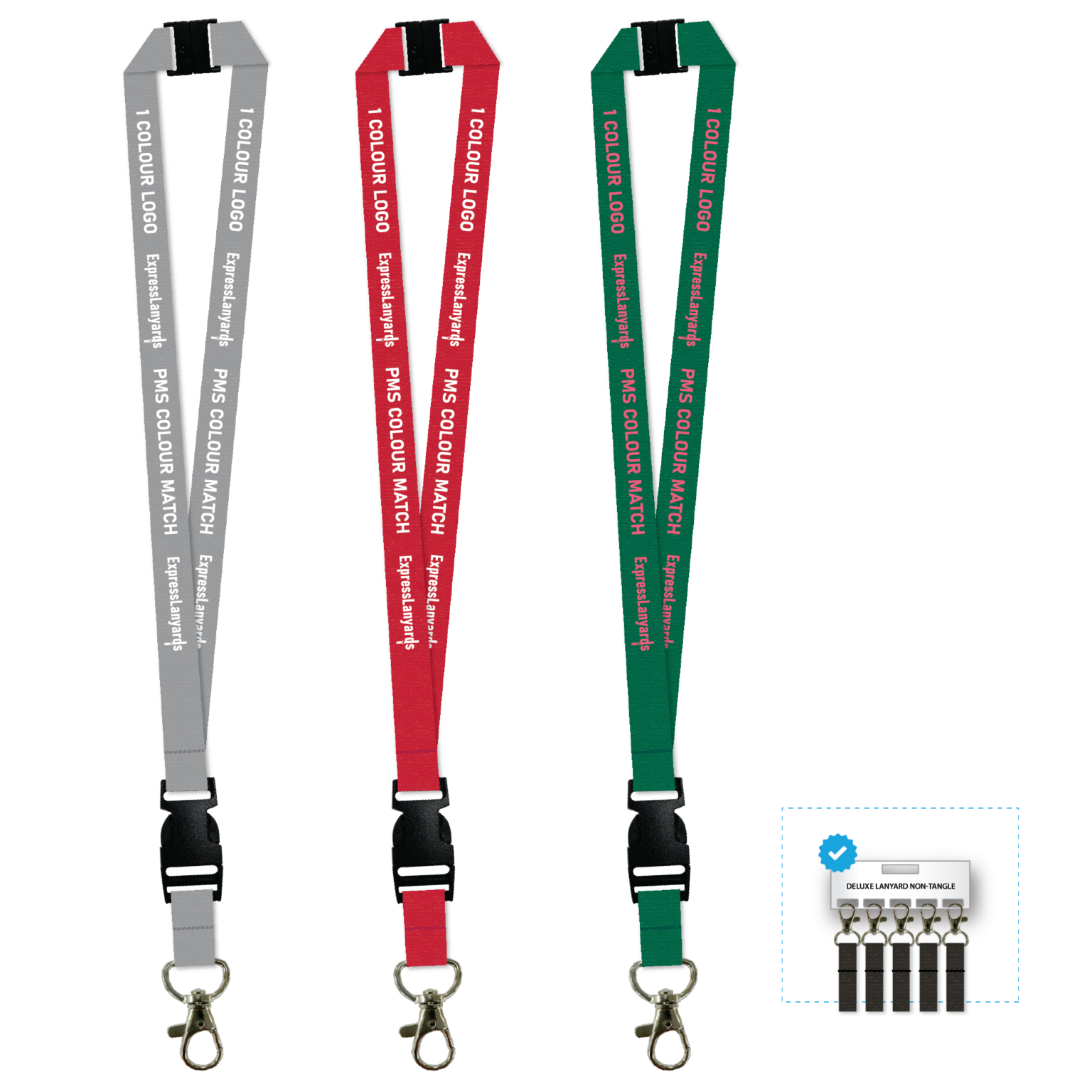 Deluxe Ribbed Lanyard Screen Printed 1 Colour 1 Side Deluxe Swivel ...