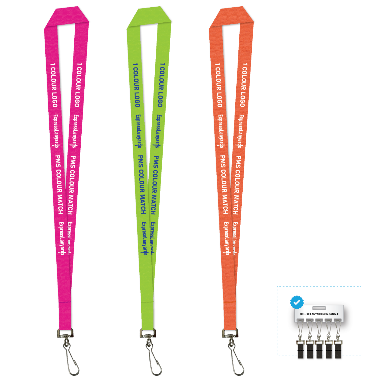 Deluxe Ribbed Lanyard Screen Printed 1 Colour 1 Side Swivel Hook ...