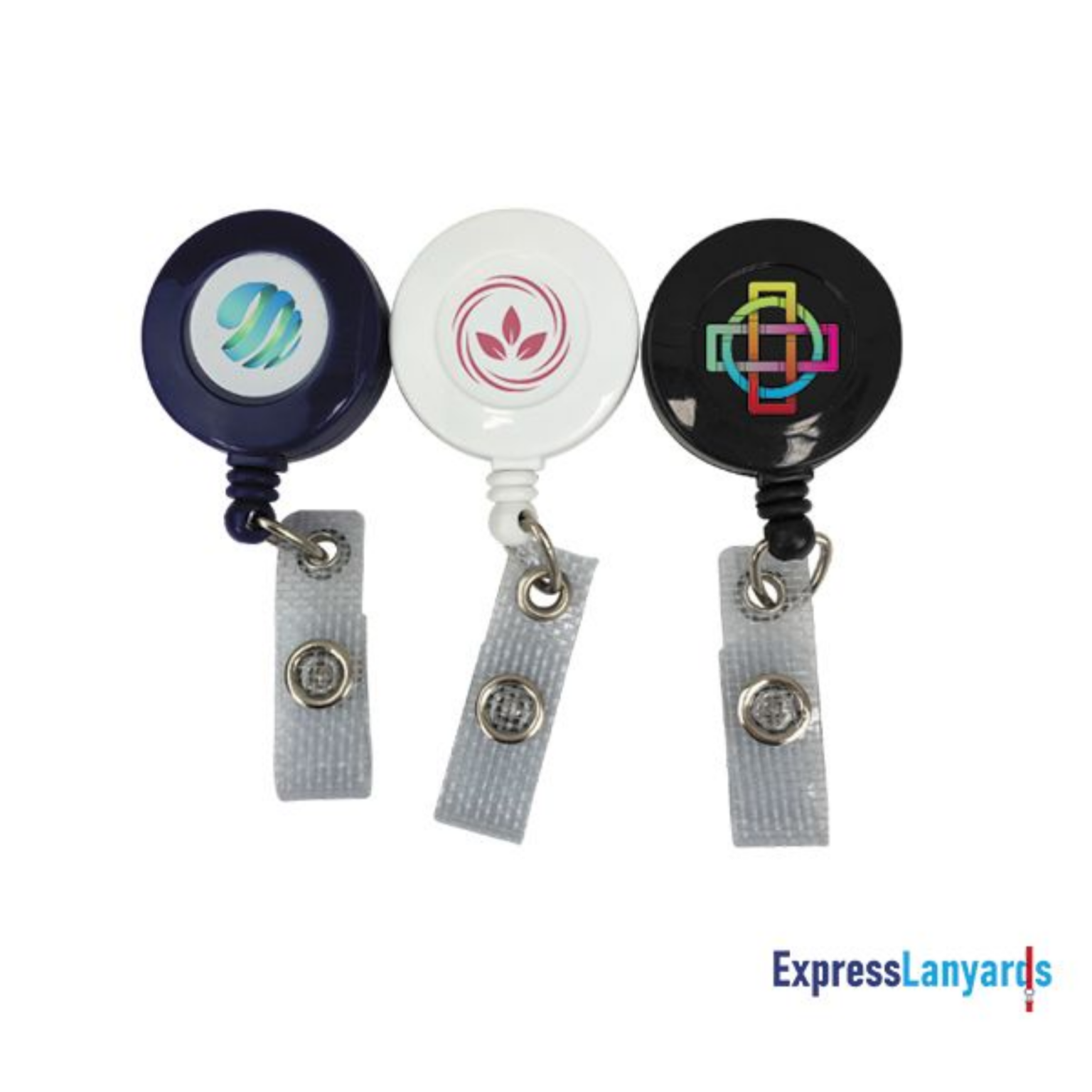 Basic Round Retractable Reel Vinyl Strap and Belt Clip - Express Lanyards