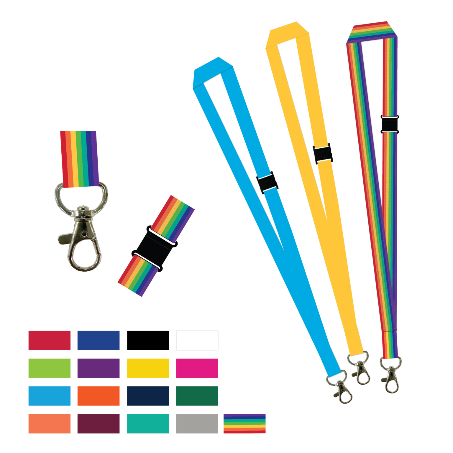 Plain Stock Lanyard with Deluxe Swivel and Breakaway - Express Lanyards