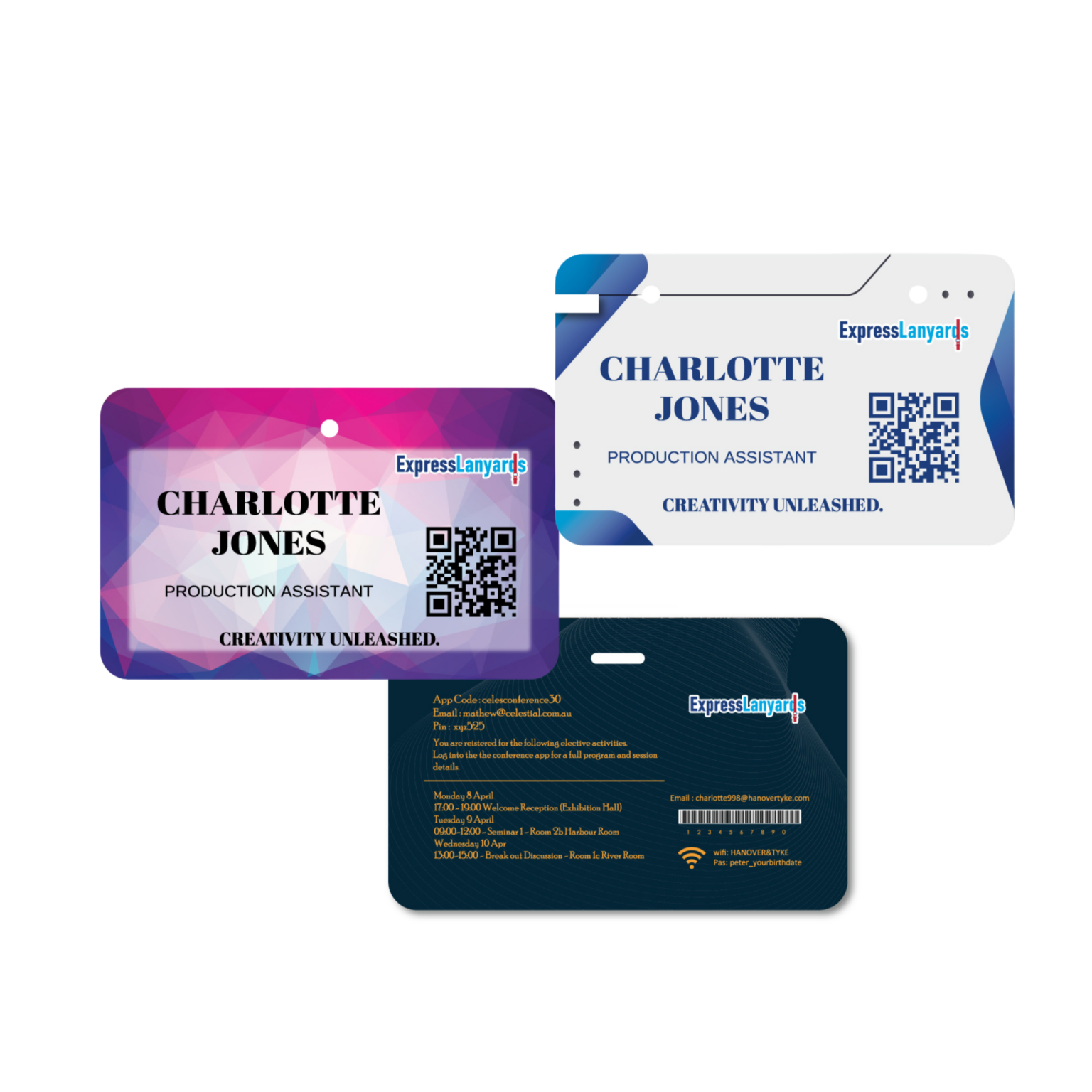 Pocketless Event Name Tag 90 x 55mm Landscape - Express Lanyards