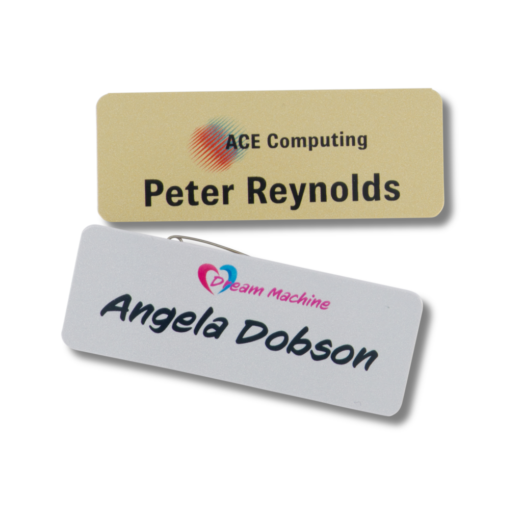 Staff Name Badge 73mm x 27mm Gloss Full Colour - Express Lanyards
