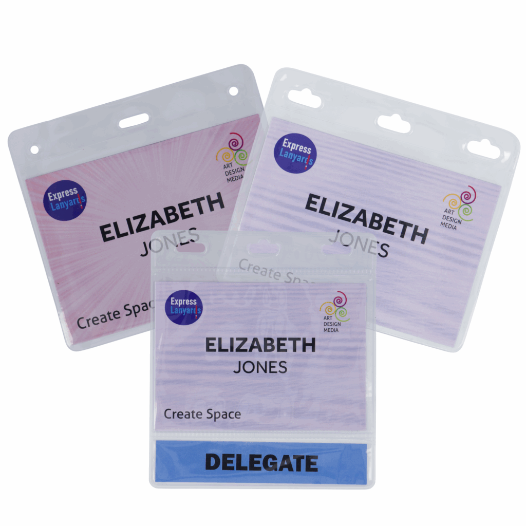 Ready to Wear Conference Name Tag 105 x 74mm Landscape - Express Lanyards