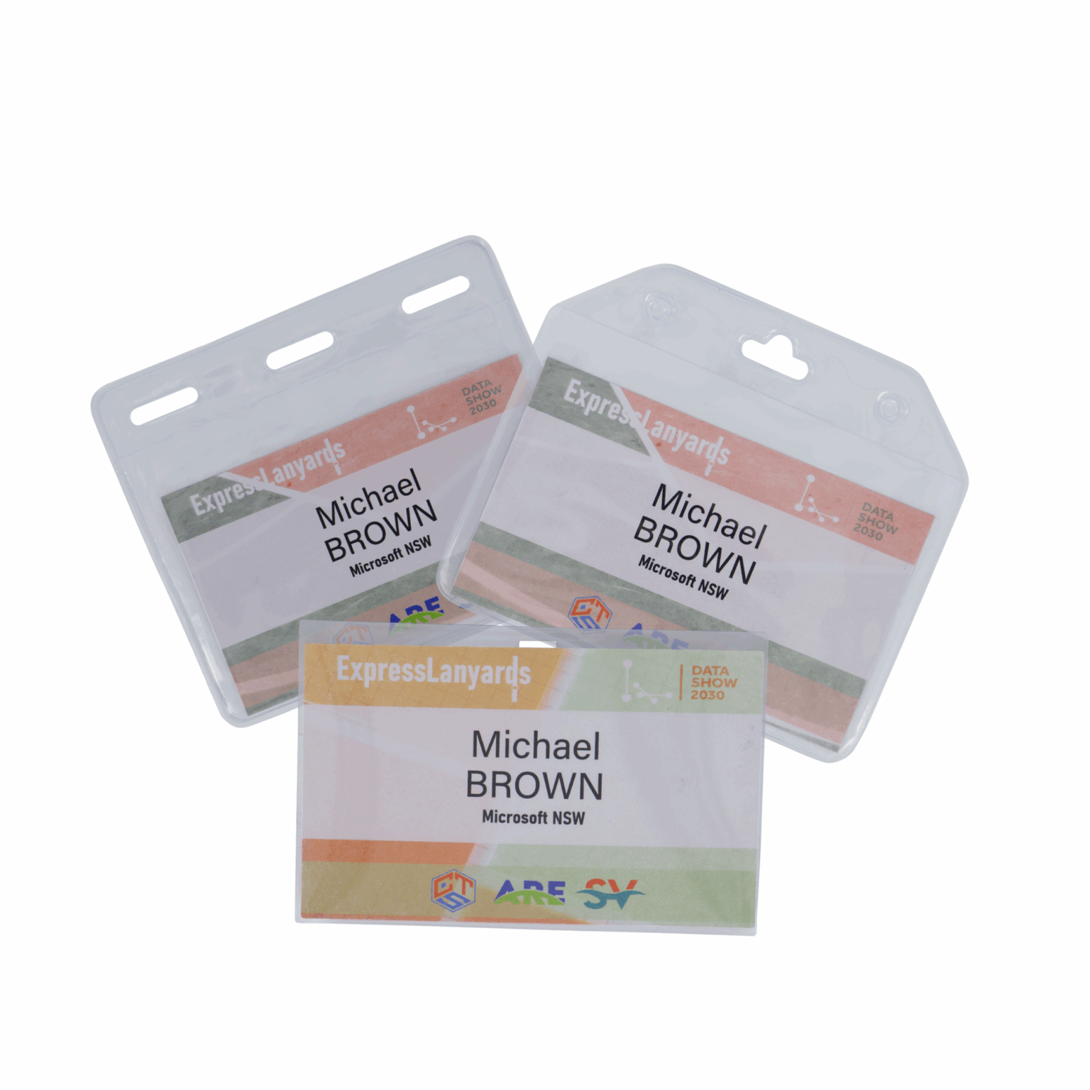 Ready to Wear Conference Name Tag 90 x 55mm Landscape - Express Lanyards