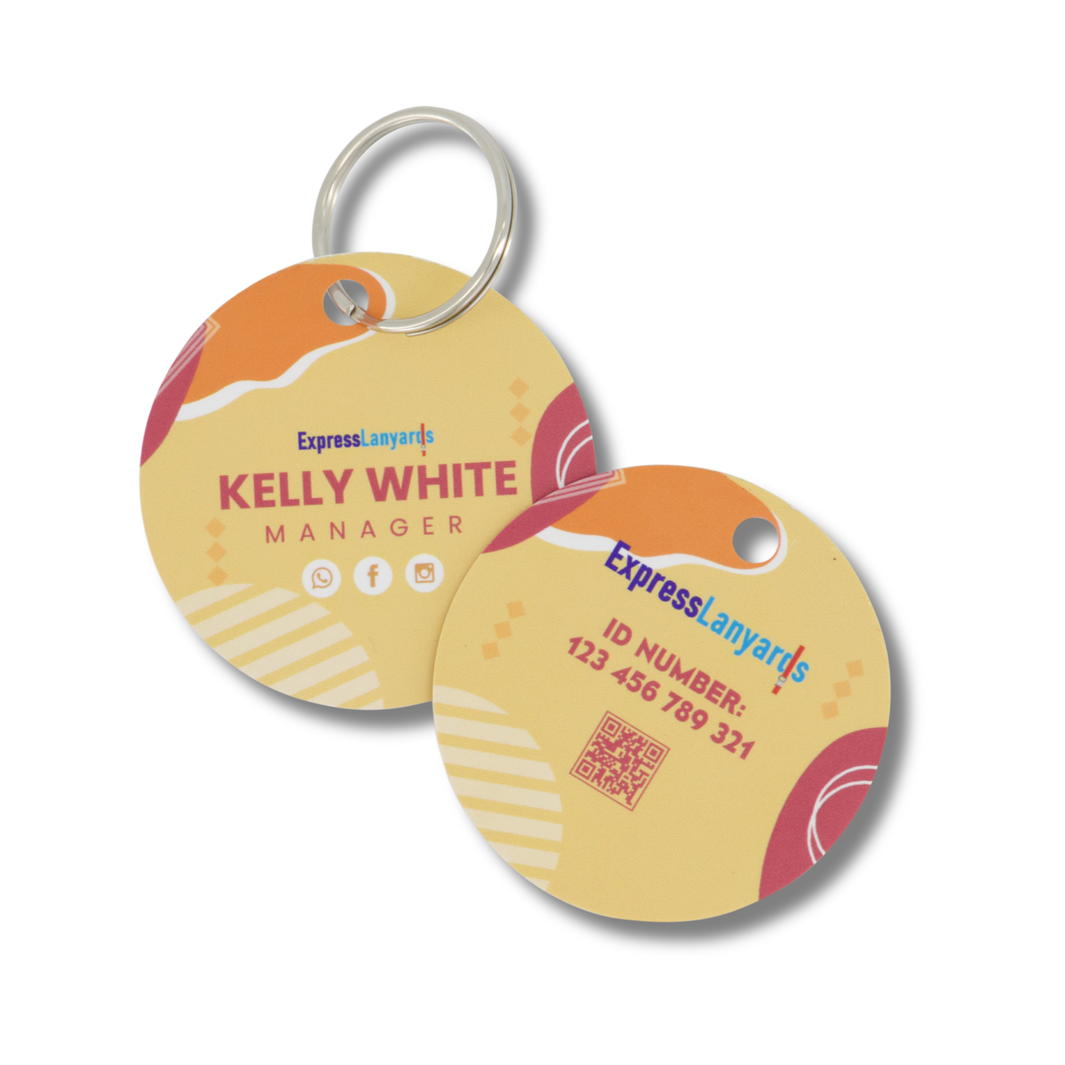 Event Card Plastic (PET) 50mm Round Tag Hole Full Colour - Express Lanyards